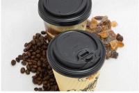 China PS Black Paper Disposable Cups With Lids , 85mm Coffee Cup Lids for sale