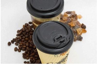 China PS Black Paper Disposable Cups With Lids , 85mm Coffee Cup Lids for sale