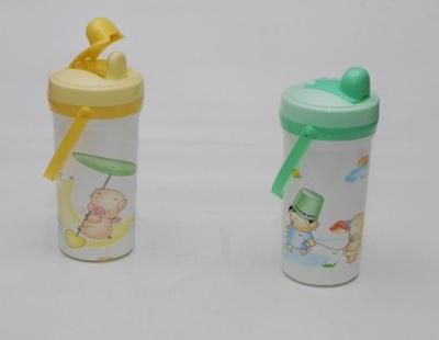 China 300ml Environment Friendly Reusing Kids PE Plastic Water Bottles With Wide Mouth for sale