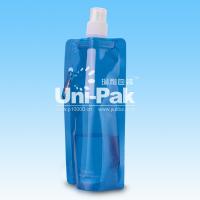 China Reusable Stand Up Plastic Water Bag For Travel BPA Free With Convenient Carabiner for sale