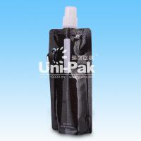 China Reusable Stand Up Plastic Water Bag For Travel BPA Free With Convenient Carabiner for sale