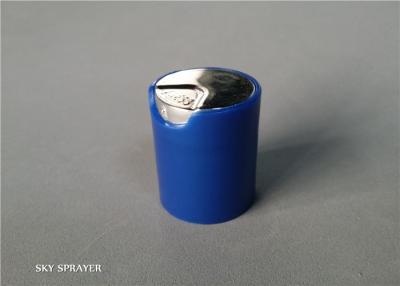 China Blue Leakproof Liquid Soap Bottle Cap Plastic / Aluminum Press cap For Body Wash for sale