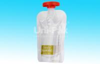 China Customized Reusable Plastic Water Bag With Spout For Baby Food for sale