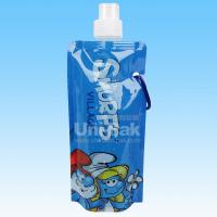 China Custom made Colourful Printing Stand Up Portable Plastic Water Bag With Spout For liquid for sale
