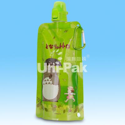 China PET / PA / PE Foldable BPA Free Plastic Water Bag Pull-Push  Spout for sale