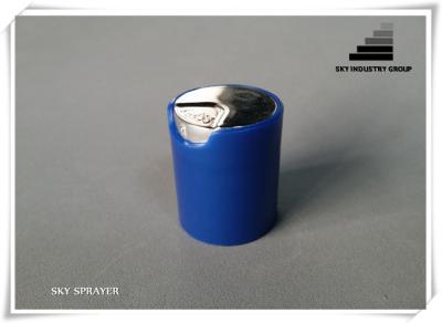 China Blue Leakproof Liquid Soap Bottle Cap Plastic / Aluminum Press cap For Body Wash for sale