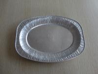 China Embossed Oval aluminum foil serving tray full size disposable for frozen food for sale