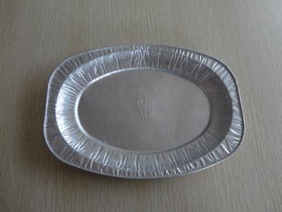 China Embossed Oval aluminum foil serving tray full size disposable for frozen food for sale
