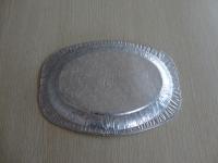 China Embossed Oval aluminum foil serving tray full size disposable for frozen food for sale