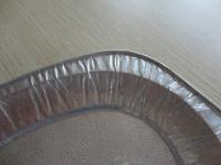 China Embossed Oval aluminum foil serving tray full size disposable for frozen food for sale