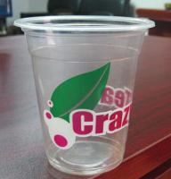 China Transparent Disposable Plastic Cups For Bubble Tea , Dome Lid 360ml PP for sale