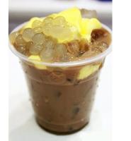 China Transparent Disposable Plastic Cups For Bubble Tea , Dome Lid 360ml PP for sale