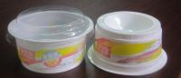 China 200ml Round Disposable Clear Plastic Dessert Cups , White Yogurt Cups for sale