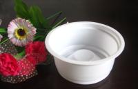 China 200ml Round Disposable Clear Plastic Dessert Cups , White Yogurt Cups for sale