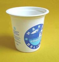 China White Yogurt Disposable Dessert Cups With Plastic Film 200ml 7oz for sale