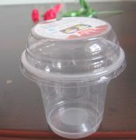 China 160ml Disposable Plastic Sundae Ice Cream Cups With Wide Ribs Cup for sale