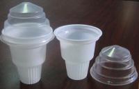 China 100ml 3oz White Disposable Ice Cream Cups Torch Disposable 6.7cm for sale