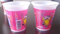 China White Disposable Plastic Ice Cream Cups For Yogurt 250ml 8oz 70 Degrees for sale