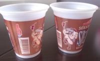 China White Disposable Plastic Ice Cream Cups For Yogurt 250ml 8oz 70 Degrees for sale