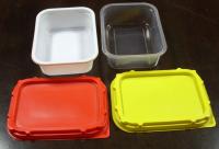 China 300ml White Disposable Ice Cream Cups , Rectangular Ice Cream Box for sale