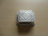 China Rectangle Aluminium Foil Containers With Lid For Food Storage white coated 450ML for sale