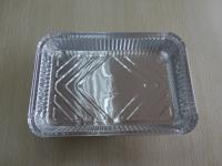 China Disposable Aluminium Foil Food Containers Rectangle With Cardboard Lid for sale