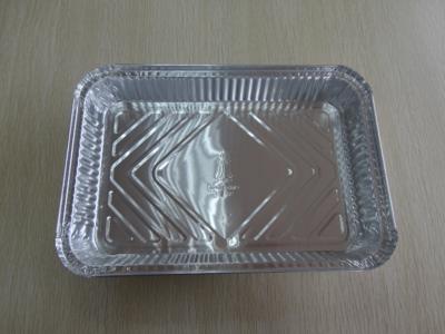 China Disposable Aluminium Foil Food Containers Rectangle With Cardboard Lid for sale