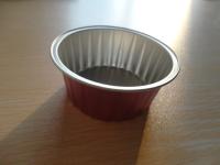 China 150ml Baking Individual Foil Pie Dishes With Lid , Red Coated Round Shape for sale