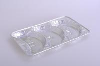China Silver Disposable Devided Aluminum Foil Baking Pan For Food Heating Catering for sale