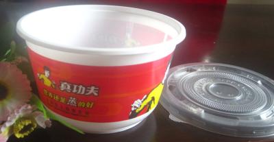 China Eco-Friendly Round White Disposable Plastic Bowls 850ml For Fastfood for sale