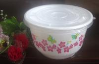 China Eco-Friendly Round White Disposable Plastic Bowls 850ml For Fastfood for sale