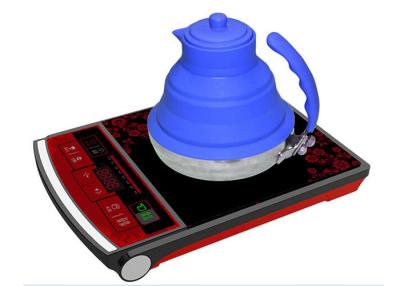 China Eco food grade 1.0 L collapsible silicone kettle With Stainless Steel Pot Bottom for sale