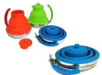 China Outdoor Sports Camping Colourful silicone folding kettle 1000 ML OEM / ODM for sale