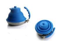 China Outdoor Sports Camping Colourful silicone folding kettle 1000 ML OEM / ODM for sale