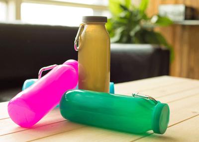 China Light Colorful Wear - resistance Folding Silicone Water Bottle with Wrap 22Oz. for sale