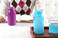 China Blue Color 14Oz Waterproof  food grade Silicone Water Bottle with Customized Logo for sale