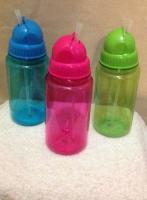 China Kids’ Plastic Water Bottles with Straws, 12 oz for sale