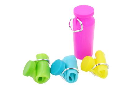 China Non-Toxic Custom Printed Silicone Water Bottles 650ml With PP Lid , Debossed for sale