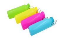 China Non-Toxic Custom Printed Silicone Water Bottles 650ml With PP Lid , Debossed for sale