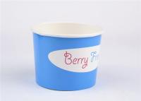China Beautiful Blue Recycled Insulated 16oz Disposable Paper Bowls Yogurt Cup for sale