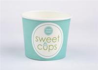 China Beautiful Blue Recycled Insulated 16oz Disposable Paper Bowls Yogurt Cup for sale