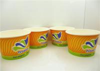China Orange Disposable Single Wall Paper Soup Bowls Compostable Paper Cups for sale