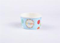 China Blue Cute Insulated 6oz Disposable Paper Bowls With 100% Virgin Pulp for sale