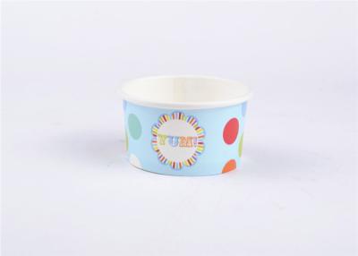 China Blue Cute Insulated 6oz Disposable Paper Bowls With 100% Virgin Pulp for sale