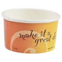 China Water Base Ink Single Wall PE Coated 8oz Custom Printed Paper Cups With PP lid for sale