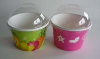 China Water Base Ink Single Wall PE Coated 8oz Custom Printed Paper Cups With PP lid for sale