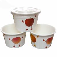 China Soup / Cereal / Pasta Pots 16oz Disposable Paper Cups With Lids And Straws for sale