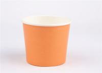 China Promotional Orange 5oz / 6oz Frozen Yogurt / Ice Cream Paper Cups With Lids for sale