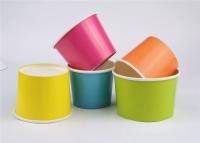 China Small Polka Dot 3oz / 4oz Compostable Paper Ice Cream Cups With Spoons for sale
