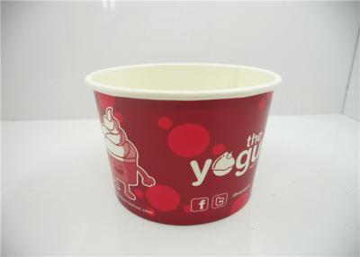 China Red Recycled Insulated PE Coated 16oz Disposable Ice Cream Cups With Lids for sale
